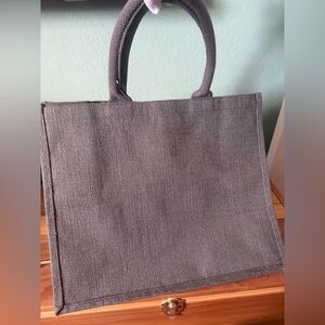 Emirates | Bags | Emirates First Class Dark Grey Large Jute Canvas Tote ...